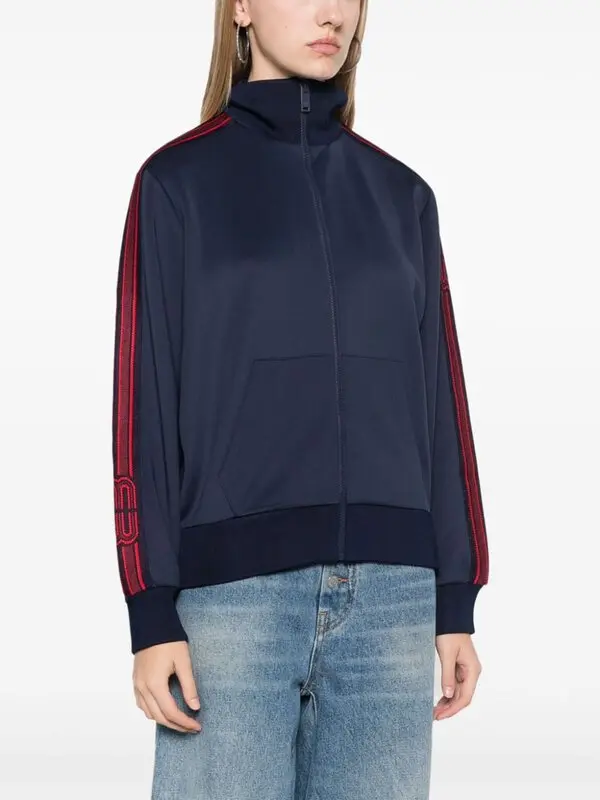 Maje Striped Zip-up Sweatshirt