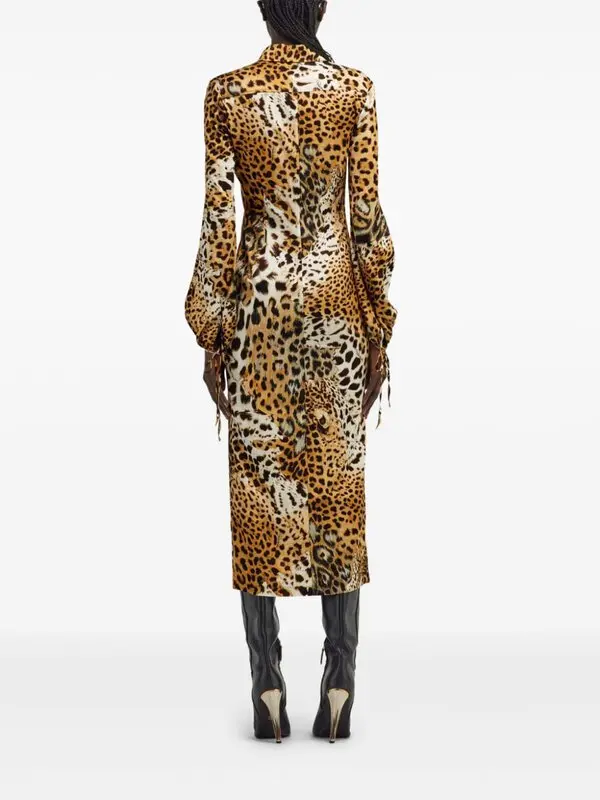 Roberto Cavalli Leopard-print Midi Dress