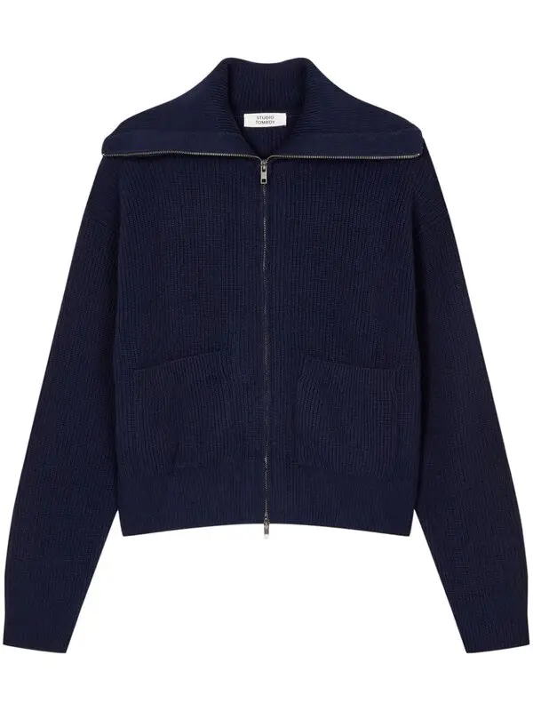 STUDIO TOMBOY Zip-front Cardigan - Blue
