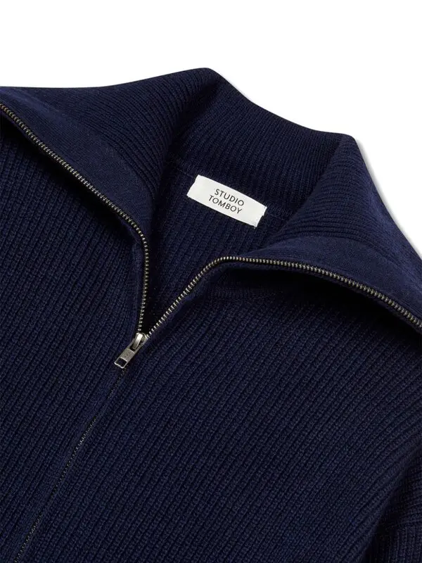 STUDIO TOMBOY Zip-front Cardigan - Blue
