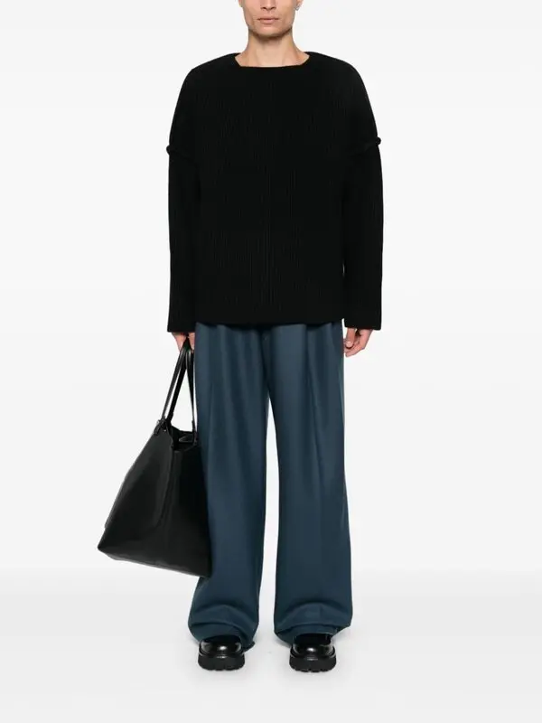 JIL SANDER Ribbed Knit Sweater - Black