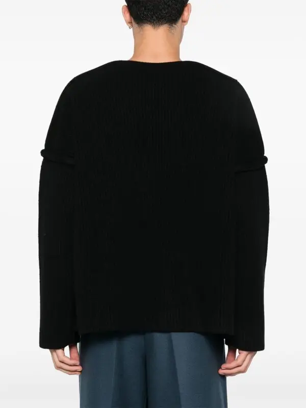 JIL SANDER Ribbed Knit Sweater - Black