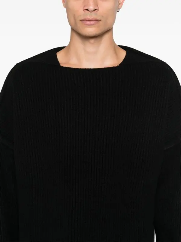 JIL SANDER Ribbed Knit Sweater - Black