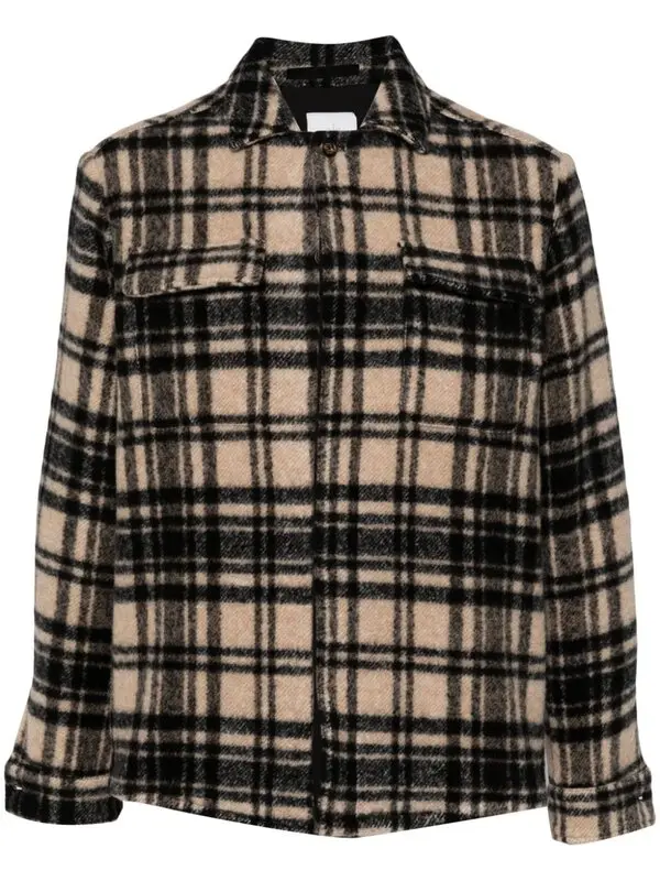 Eleventy Checkered Shirt Jacket