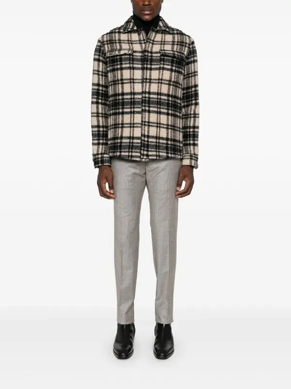 Eleventy Checkered Shirt Jacket