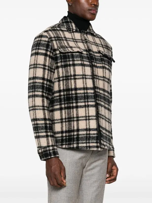 Eleventy Checkered Shirt Jacket