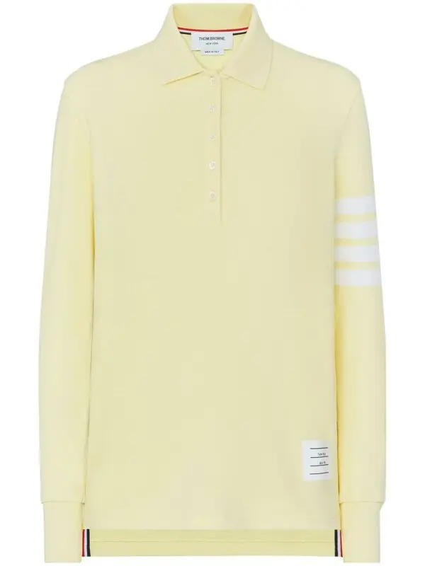Thom Browne 4-bar Long-sleeved Polo Top - Yellow