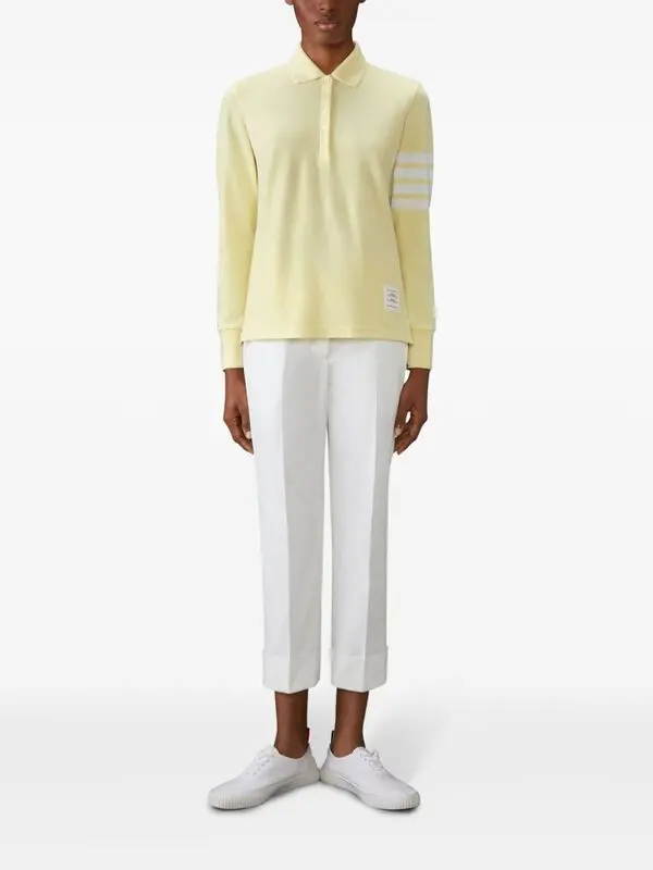 Thom Browne 4-bar Long-sleeved Polo Top - Yellow