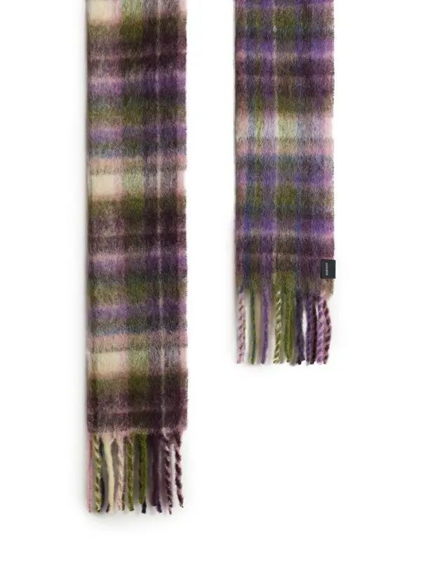 Woolrich Check-pattern Scarf - Purple