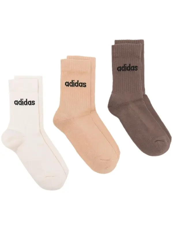Adidas Logo Intarsia-knit Socks - White
