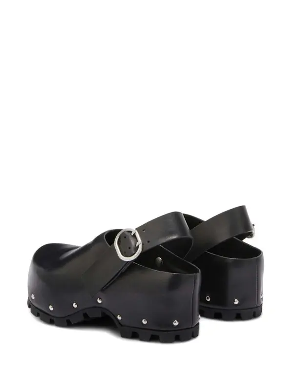 JIL SANDER Stud-embellished Leather Clogs