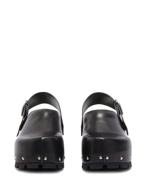 JIL SANDER Stud-embellished Leather Clogs