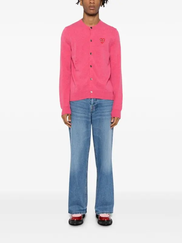 Play Comme Des Garcon Wool Cardigan - Pink