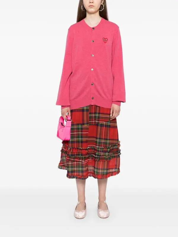 Play Comme Des Garcon Wool Cardigan - Pink