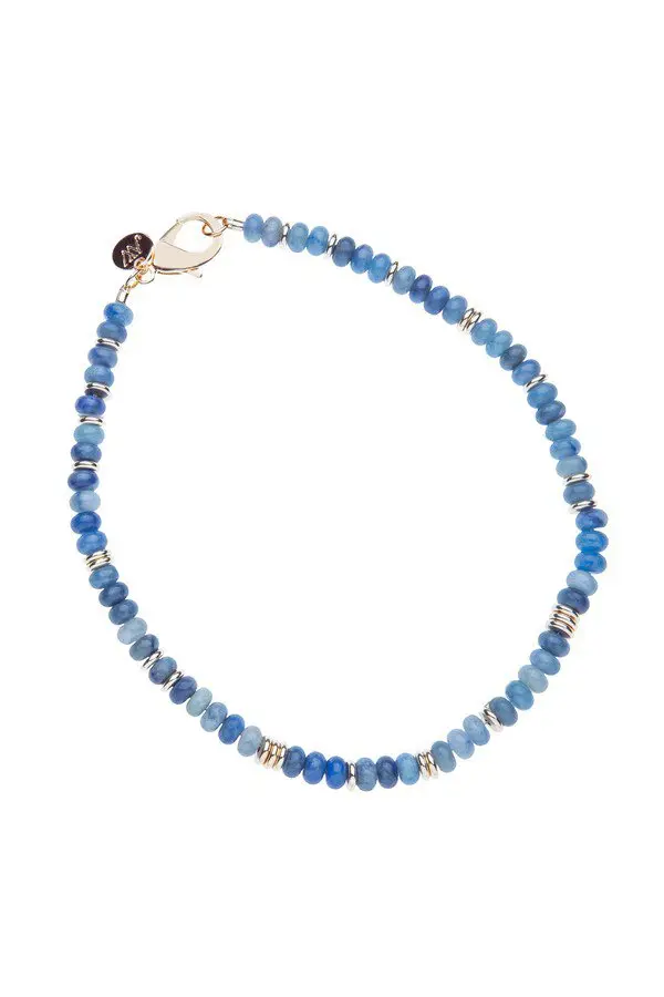 JANE WIN Kyanite Beaded Statement Necklace - Denim