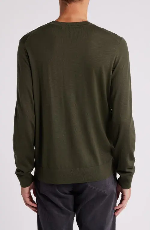 Theory Regal Wool Crewneck Sweater - Hunter Green