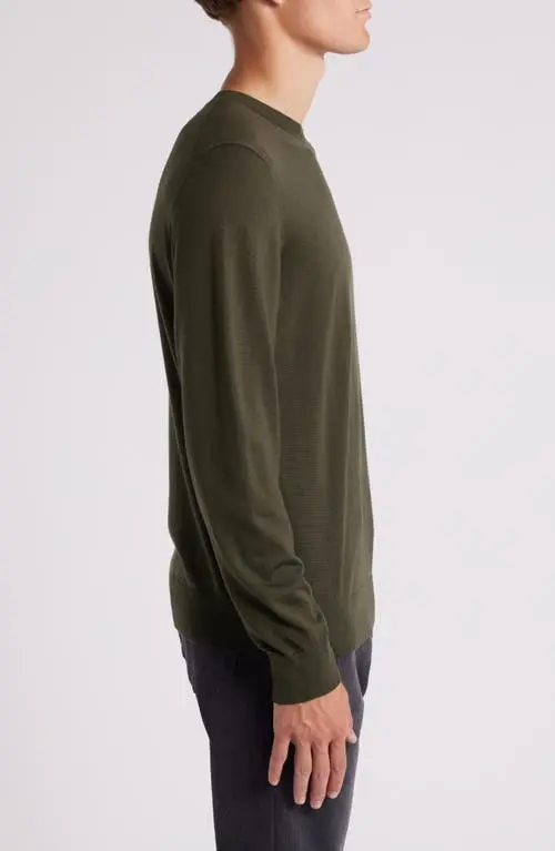 Theory Regal Wool Crewneck Sweater - Hunter Green
