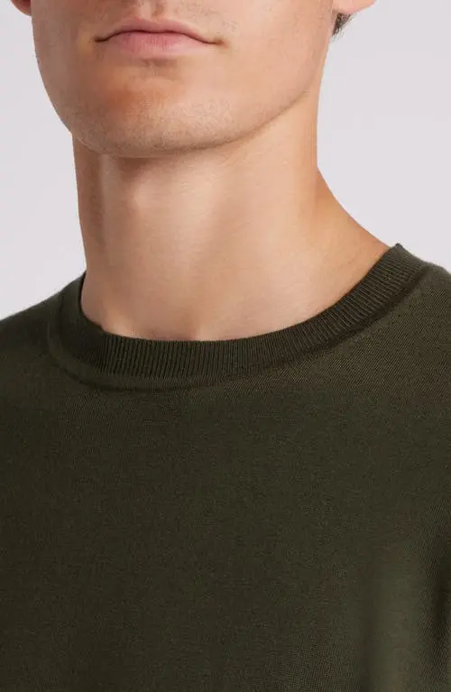 Theory Regal Wool Crewneck Sweater - Hunter Green