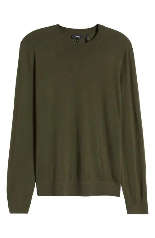 Theory Regal Wool Crewneck Sweater - Hunter Green