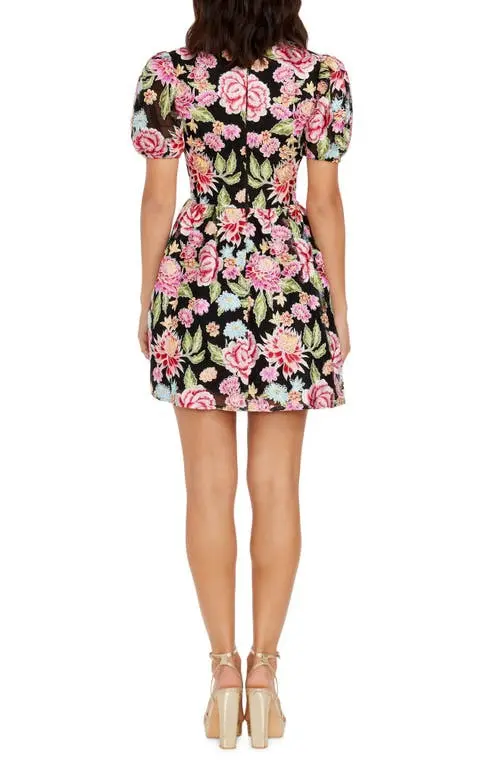Dress The Population Marina Floral Embroidered Fit & Flare Minidress - Pink  Rose Multi | Editorialist
