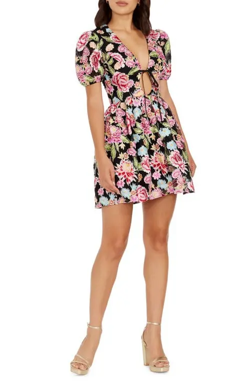 Dress The Population Marina Floral Embroidered Fit & Flare Minidress - Pink  Rose Multi | Editorialist