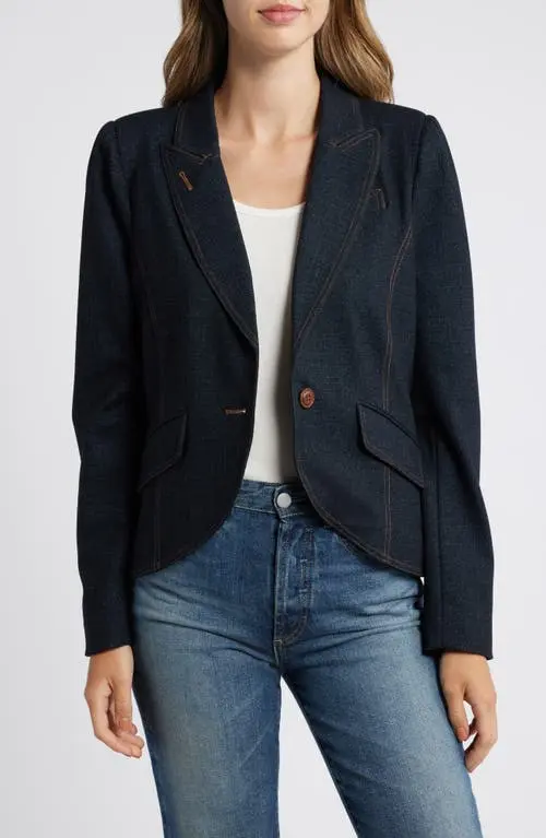 Wit & Wisdom Crop Knit Blazer - Dark Indigo
