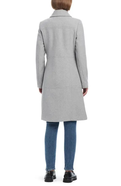 Kate Spade New York Imitation Pearl Button Wool Blend Coat