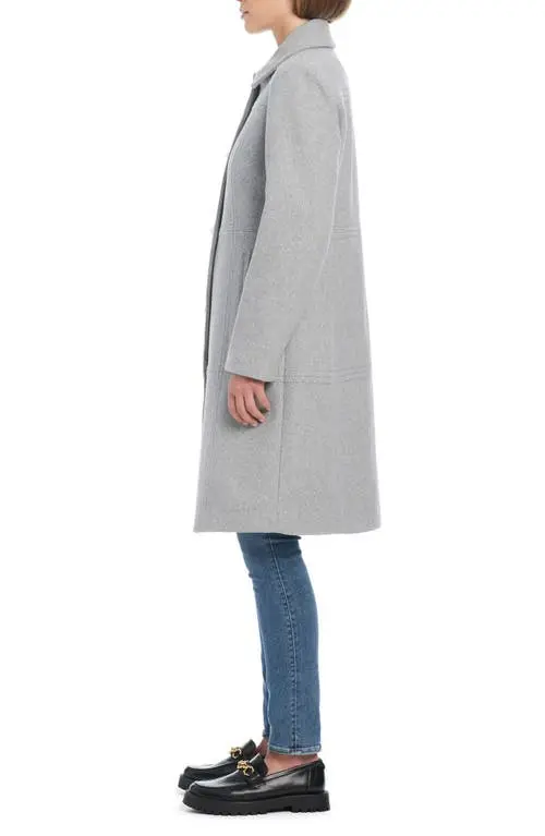 Kate Spade New York Imitation Pearl Button Wool Blend Coat