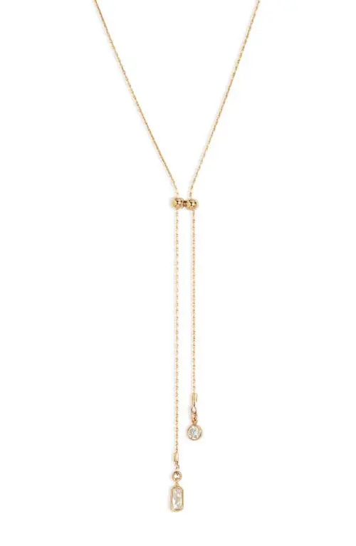 SET & STONES Zoey Cubic Zirconia Lariat Necklace - Gold