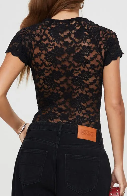 Princess Polly Giallo Lace Bodysuit - Black
