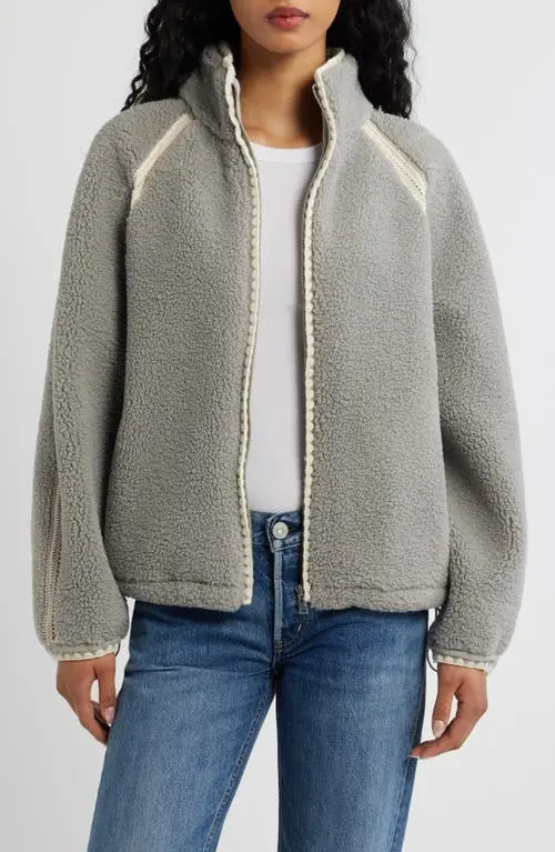 UGG Nikia Open Stitch Detail Uggfluff Fleece Jacket - Cbb