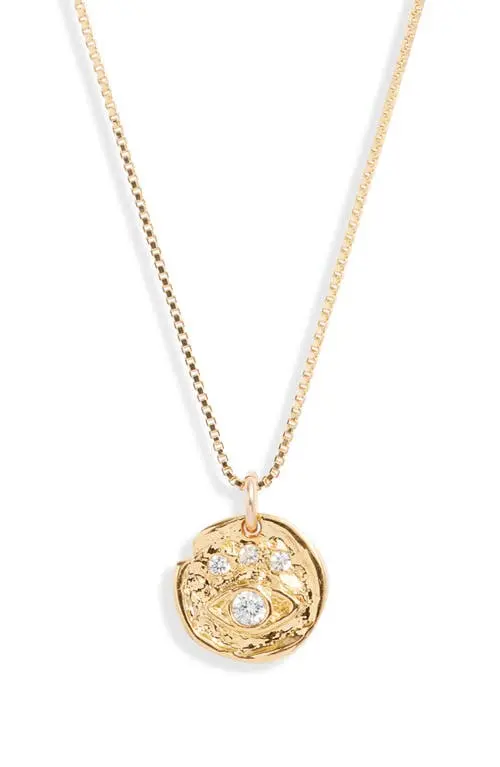 SET & STONES Evie Evil Eye Medallion Chain Necklace - Gold