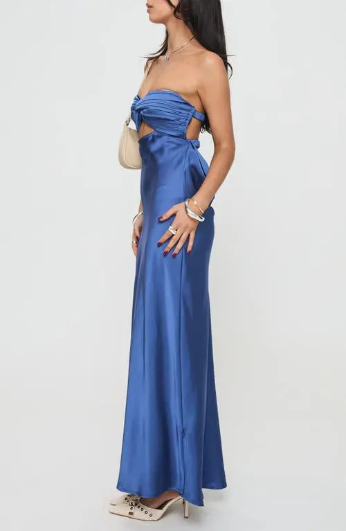 Princess Polly Faviola Strapless Satin Gown - Blue | Editorialist
