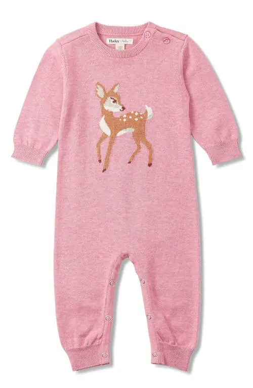 HATLEY Baby Doe Cotton Sweater Romper - Blush Blossom Melange
