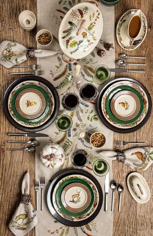 JULISKA Forest Walk Linen Table Runner