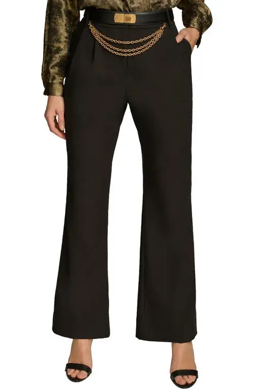 Donna Karan New York Chain Belt Wide Leg Pants - Black
