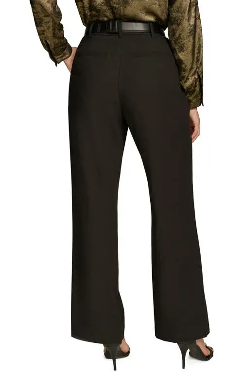 Donna Karan New York Chain Belt Wide Leg Pants - Black