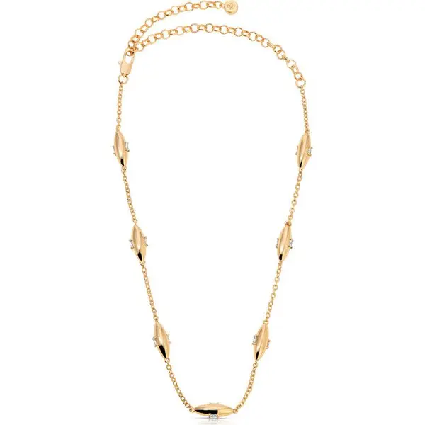 Ettika Oval Dome Station Chain Necklace - Gold