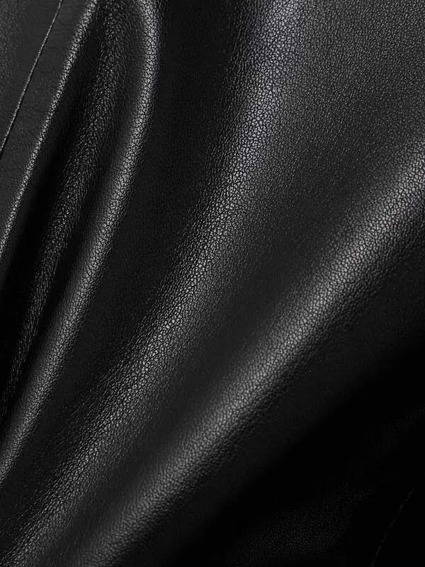 ST. AGNI Paneled Textured-leather Straight-leg Pants