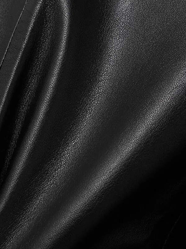 ST. AGNI Paneled Textured-leather Straight-leg Pants