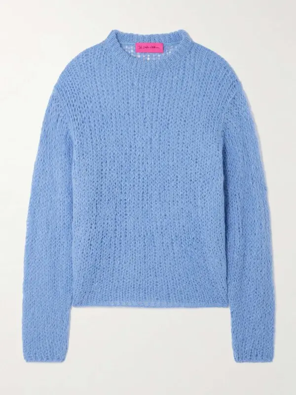 THE ELDER STATESMAN Thistle Brushed Alpaca-blend Sweater