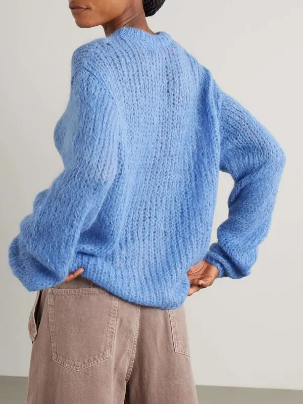 THE ELDER STATESMAN Thistle Brushed Alpaca-blend Sweater
