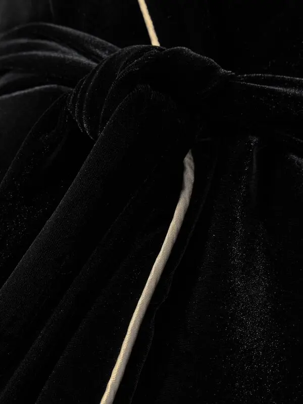 Loretta Caponi Nora Satin-trimmed Velvet Robe