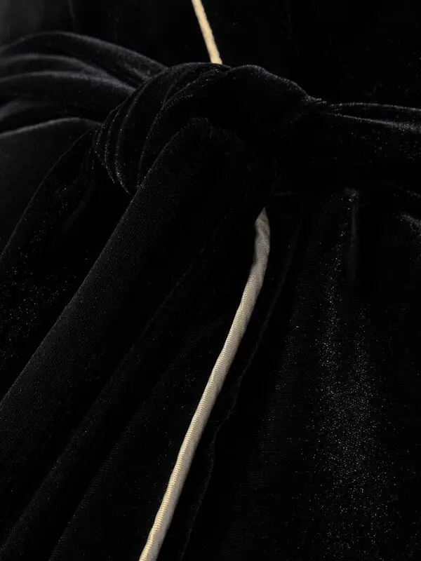 Loretta Caponi Nora Satin-trimmed Velvet Robe