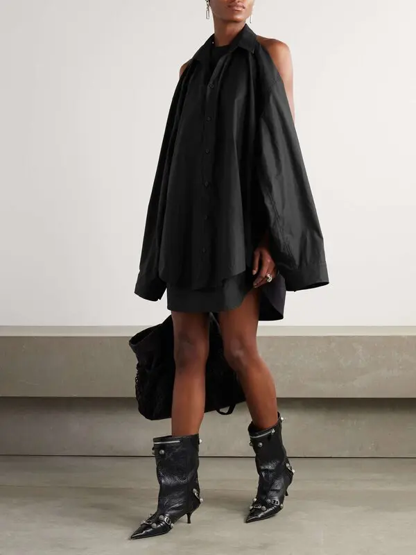 Balenciaga Cotton-poplin Mini Shirt Dress