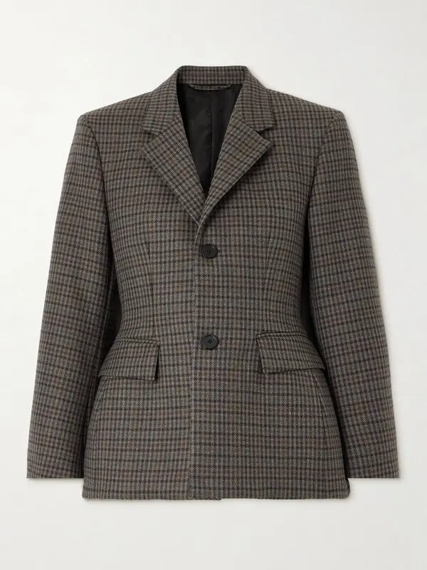 Balenciaga Checked Hourglass Blazer