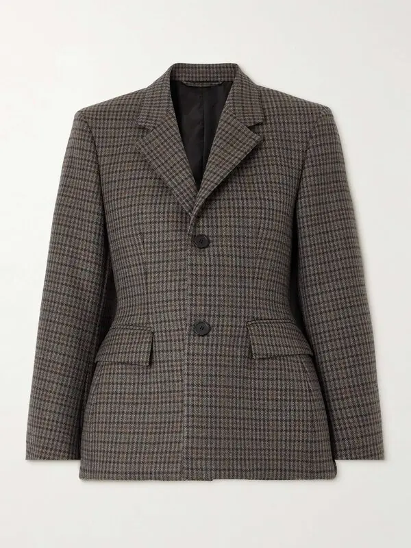 Balenciaga Checked Hourglass Blazer