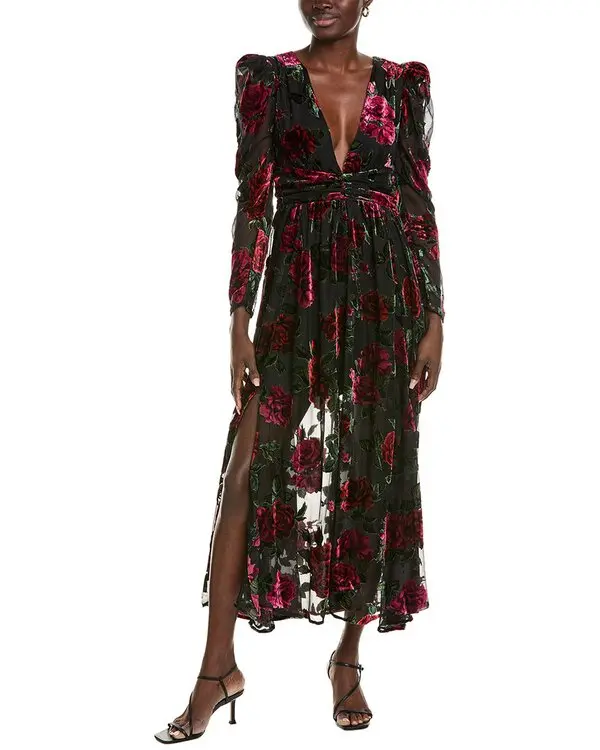 Rachel Parcell Burnout Velvet Midi Dress In Multi 64% Off