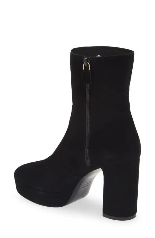 STUART WEITZMAN Dayna Platform Bootie - Black Suede