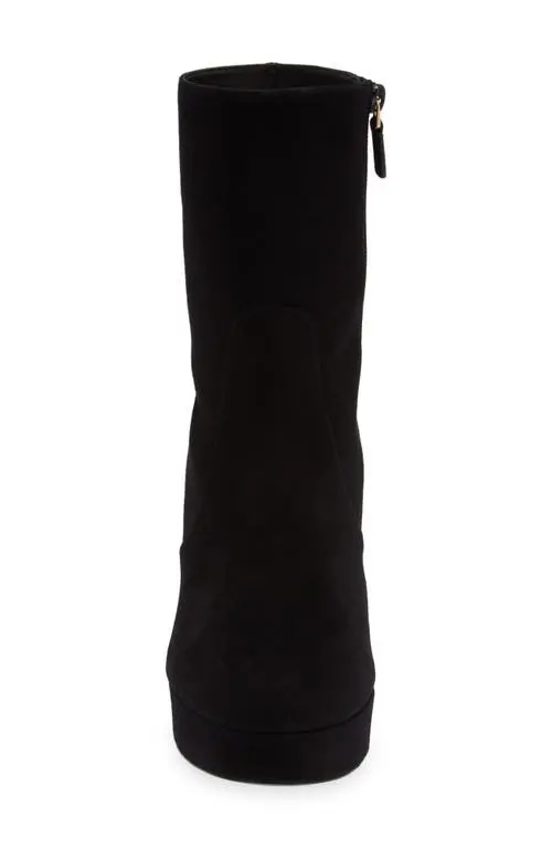 STUART WEITZMAN Dayna Platform Bootie - Black Suede
